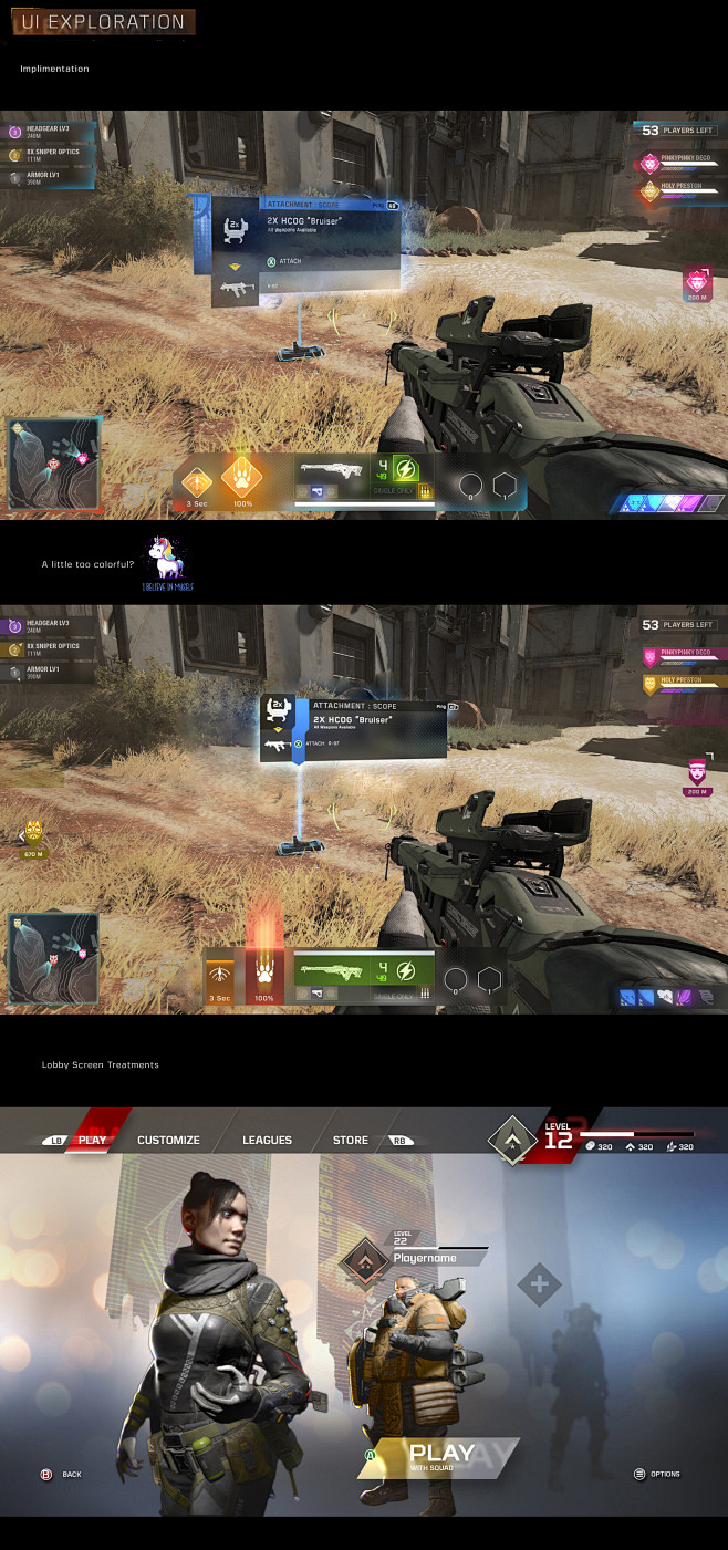 Apex Legends : User interface elements, Brad Allen : Concepts and ...