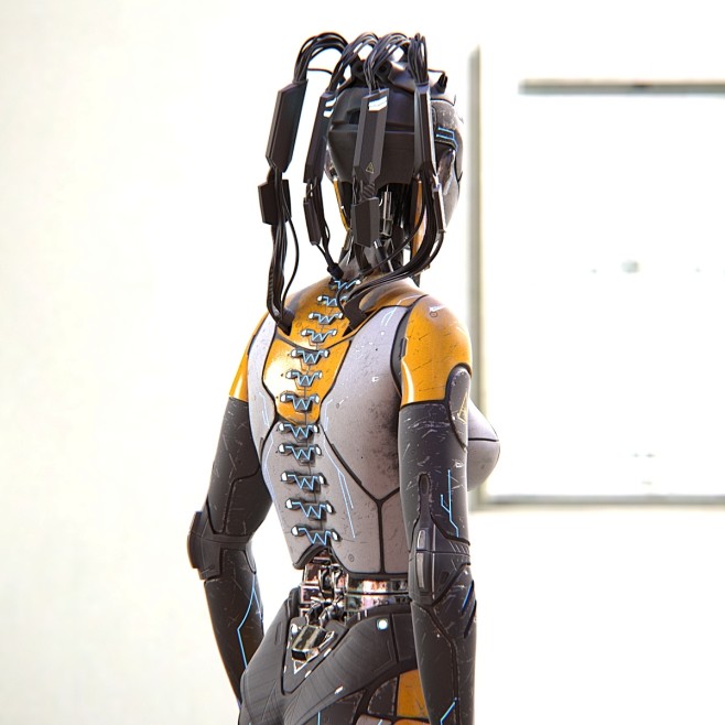 3d model sci-fi female android character https://static.turbosquid.com ...