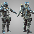 Modular Armor System mechanics concept arts
