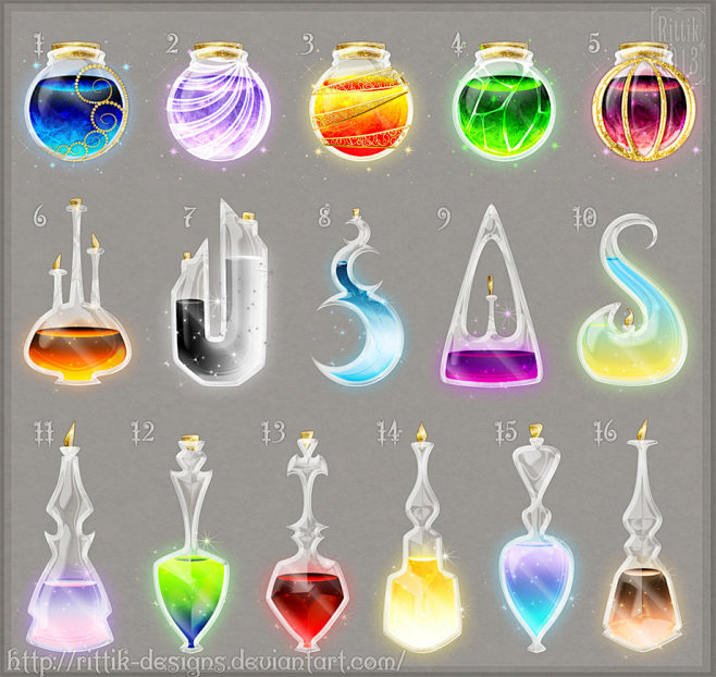 Potions (set 7) by Rittik-Designs on deviantART