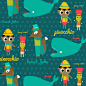 Repeat Pattern Characters by Stephanie Hinton, via Behance